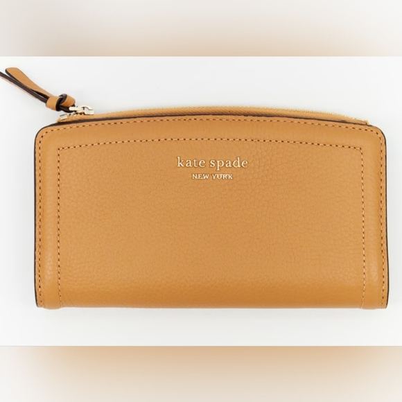 kate spade | Bags | Nwot Kate Spade Pebbled Leather Knot Slim ...